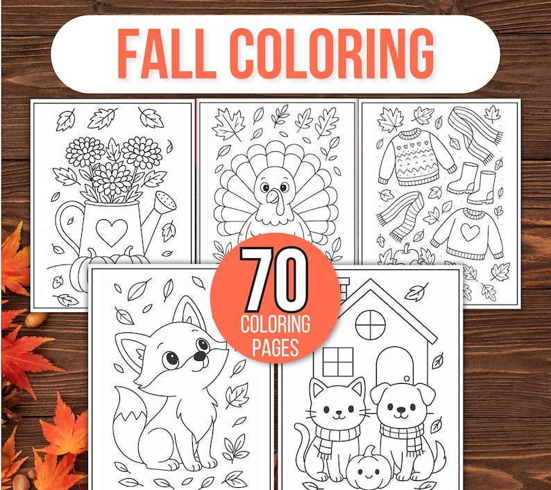 Fall Coloring Pages, Fall Coloring Book, Fall Coloring Sheets, Autumn ...