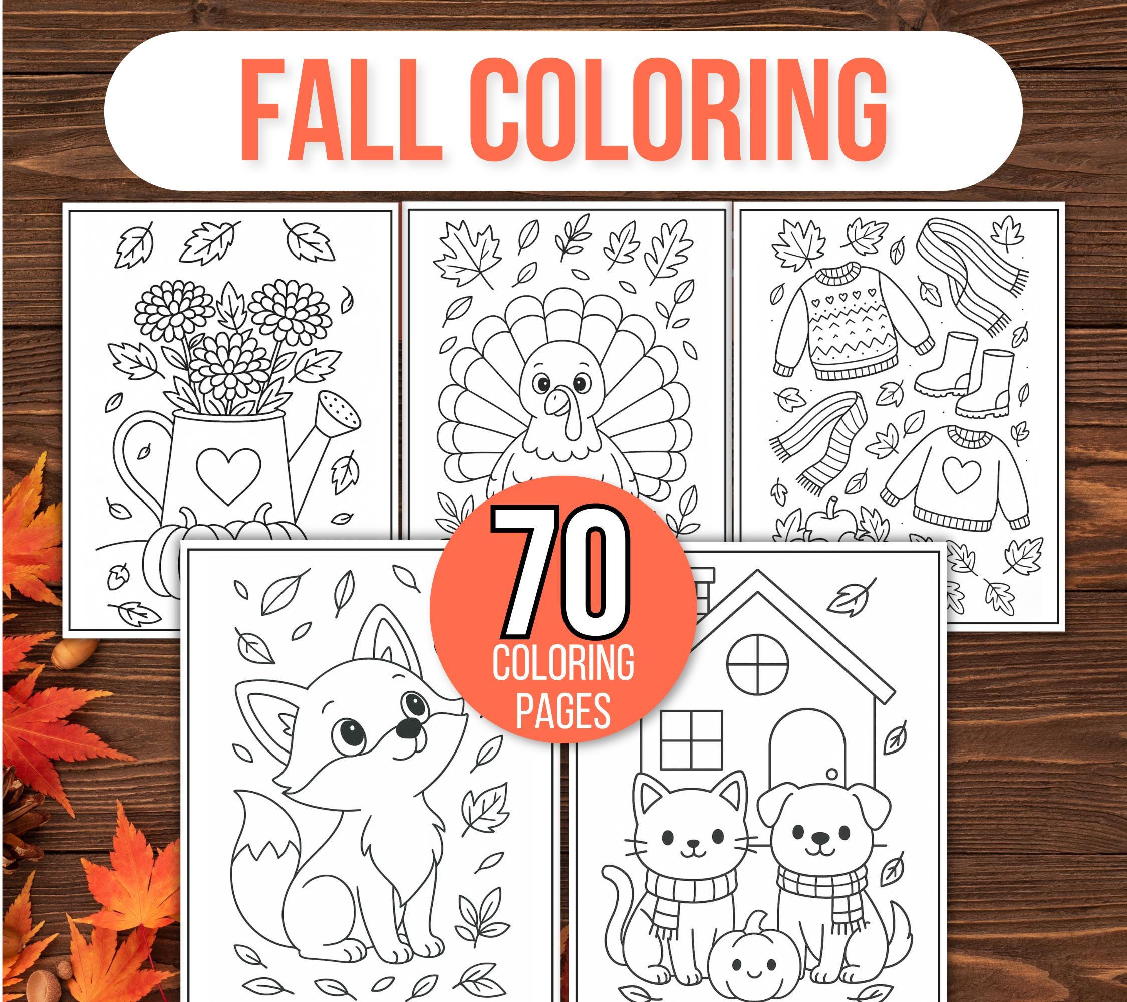 Fall Coloring Pages, Fall Coloring Book, Fall Coloring Sheets, Autumn ...