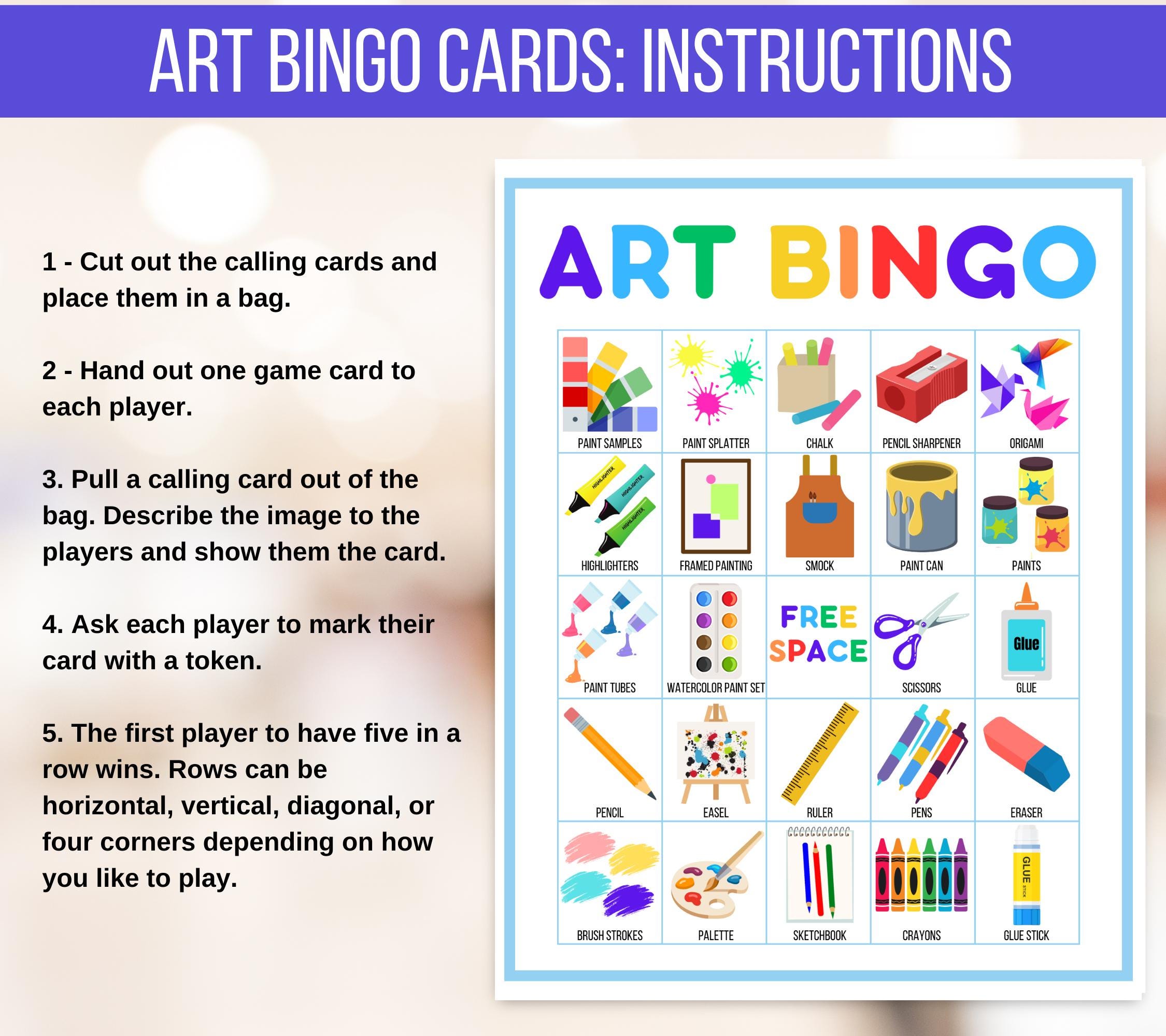 Printable Art Bingo Cards Page 2 Free Bingo Card Templates To
