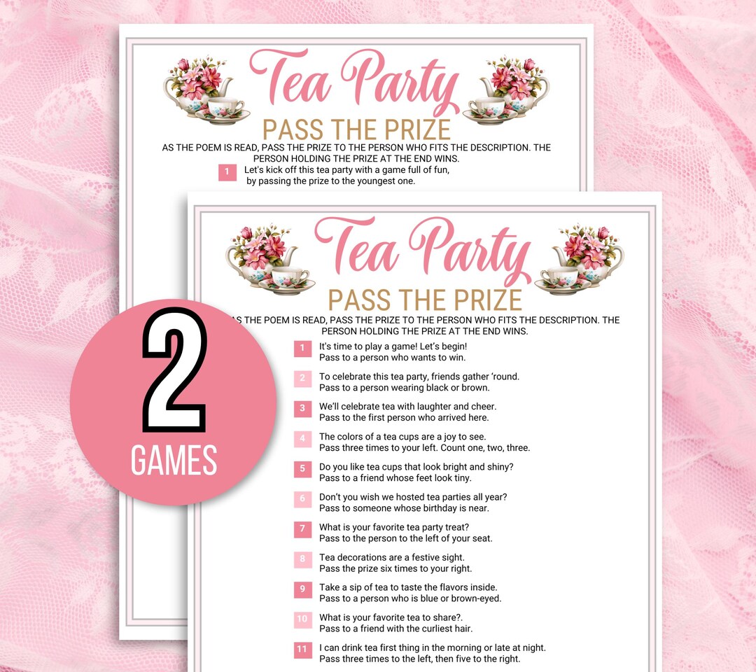 Tea Party Pass the Prize Games, Tea Party Pass the Present Games, Tea ...