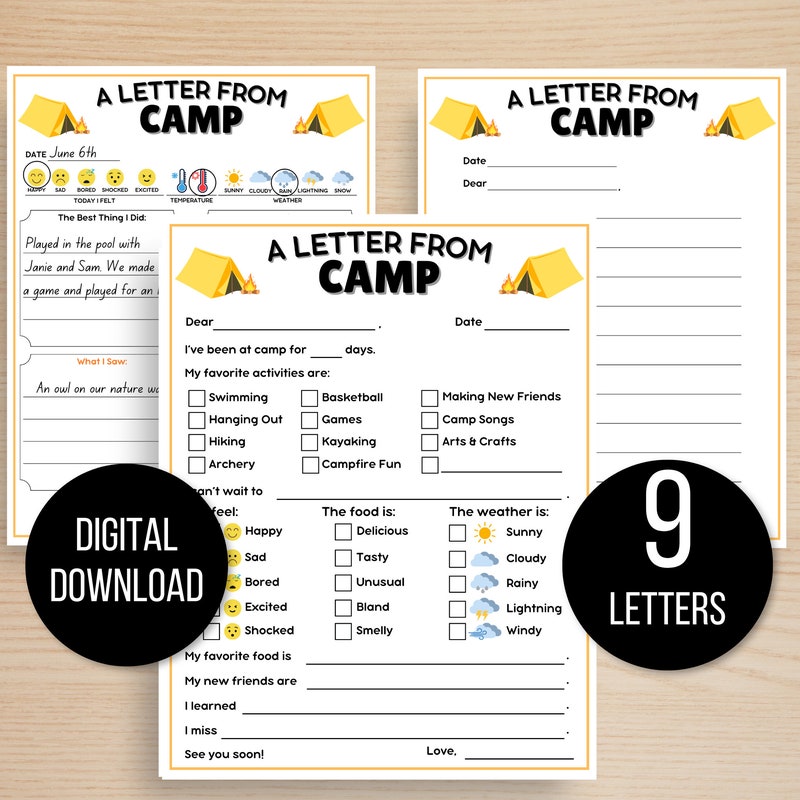 Letter to Camp Template - Etsy