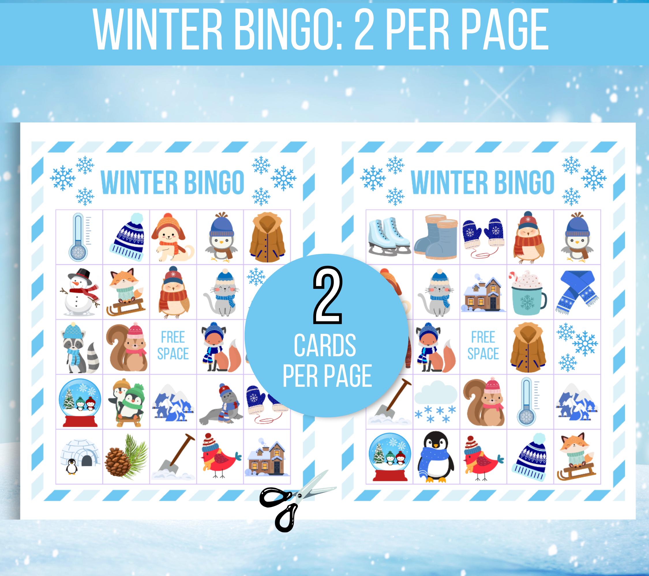Winter Bingo, 30 Winter Bingo Cards, Winter Activity for Kids, Kids ...