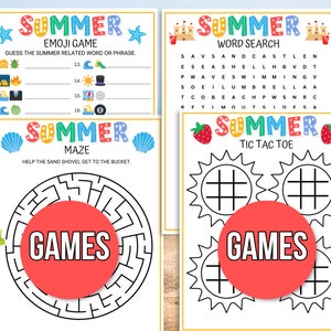 Summer Games Bundle, Summer Activities, Summer Party Games, Summer Game ...