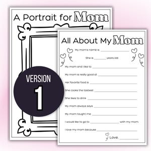 All About My Mom Fill in the Blanks Questionnaire, Mother's Day Craft ...