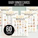 Baby Bingo, 60 Baby Bingo Cards, Baby Shower Bingo, Baby Shower Game ...
