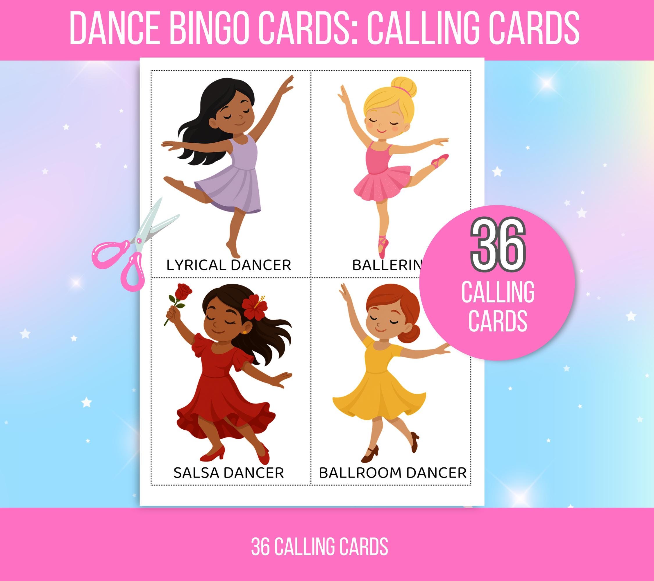 Dance Bingo, Ballet Bingo, Dance Game, Ballet Game, Dance Bingo Cards ...