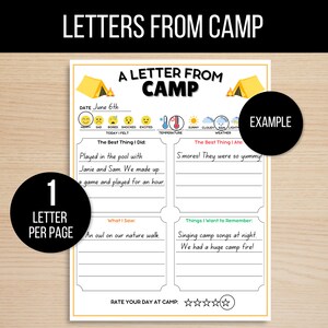 Letters From Camp, Summer Camp Letters, Printable Letter From Camp ...