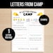 Letters From Camp, Summer Camp Letters, Printable Letter From Camp ...