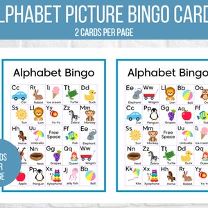 Picture Alphabet Bingo 30 Printable Alphabet Bingo (Download Now) - Etsy