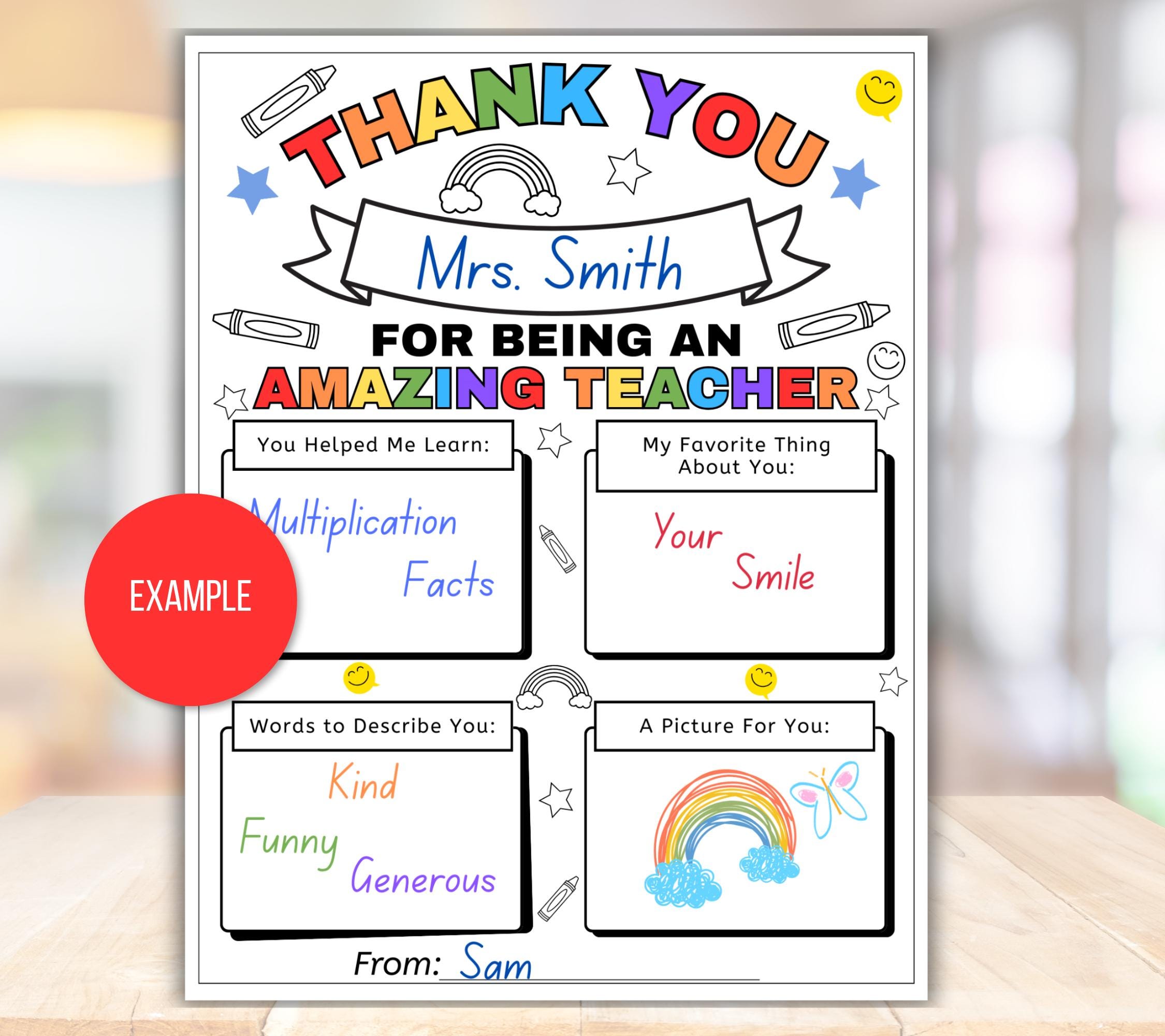 Teacher Appreciation Printable, Teacher Appreciation Gift, Teacher ...