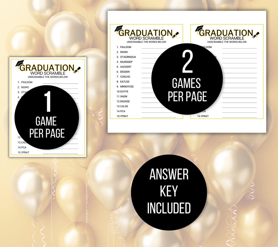 Graduation Games, Class of 2026 Graduation Party Games, Graduation ...