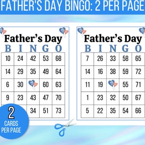 Father's Day Bingo, 100 Father's Day Bingo Cards, Father's Day Activity ...