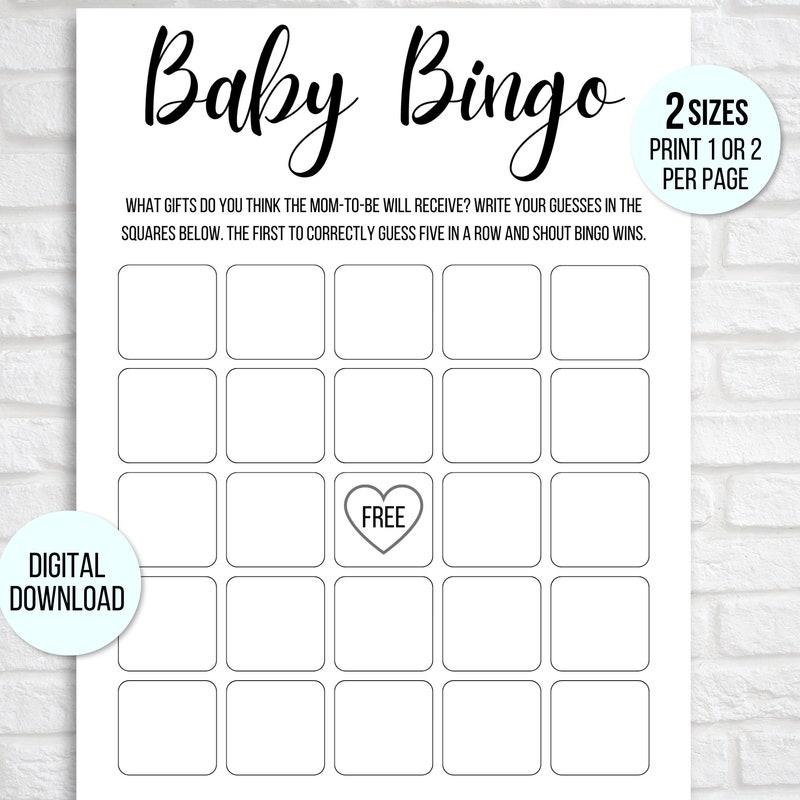 Baby Bingo - Etsy