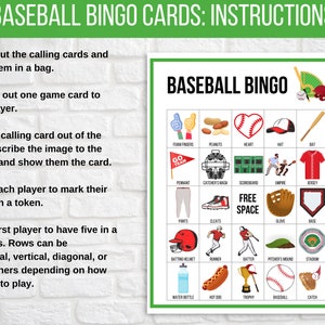 Baseball Bingo, 30 Unique Printable Baseball Bingo Cards, Baseball Game ...