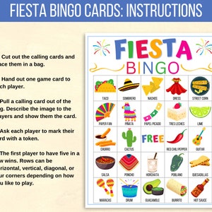 Fiesta Bingo, 30 Printable Fiesta Bingo Cards, Fiesta Activity for Kids ...