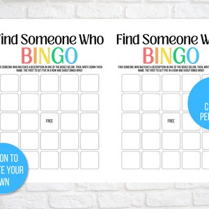 Get to Know You Bingo, Find Someone Who Bingo, Find the Guest Bingo ...