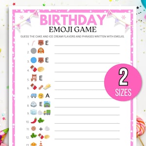 Birthday Emoji Pictionary Game, Printable Birthday Game, Birthday Party ...
