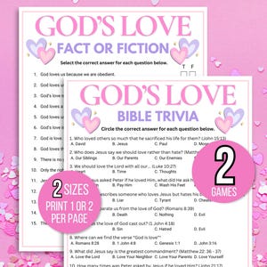 Gods Love Bible Trivia Game, Gods Love Game, Valentine’s Bible Trivia ...