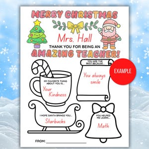 Christmas Teacher Appreciation Gift, Christmas Teacher Thank You Gift ...