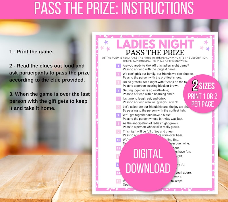 Ladies Night Pass the Prize Games, Ladies Night Party Games, Pass the ...
