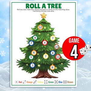 Roll a Snowman Printable, Roll a Christmas Tree, Roll a Dice Bundle ...
