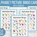 Picture Alphabet Bingo, 30 Printable Alphabet Bingo Cards, ABC Practice ...