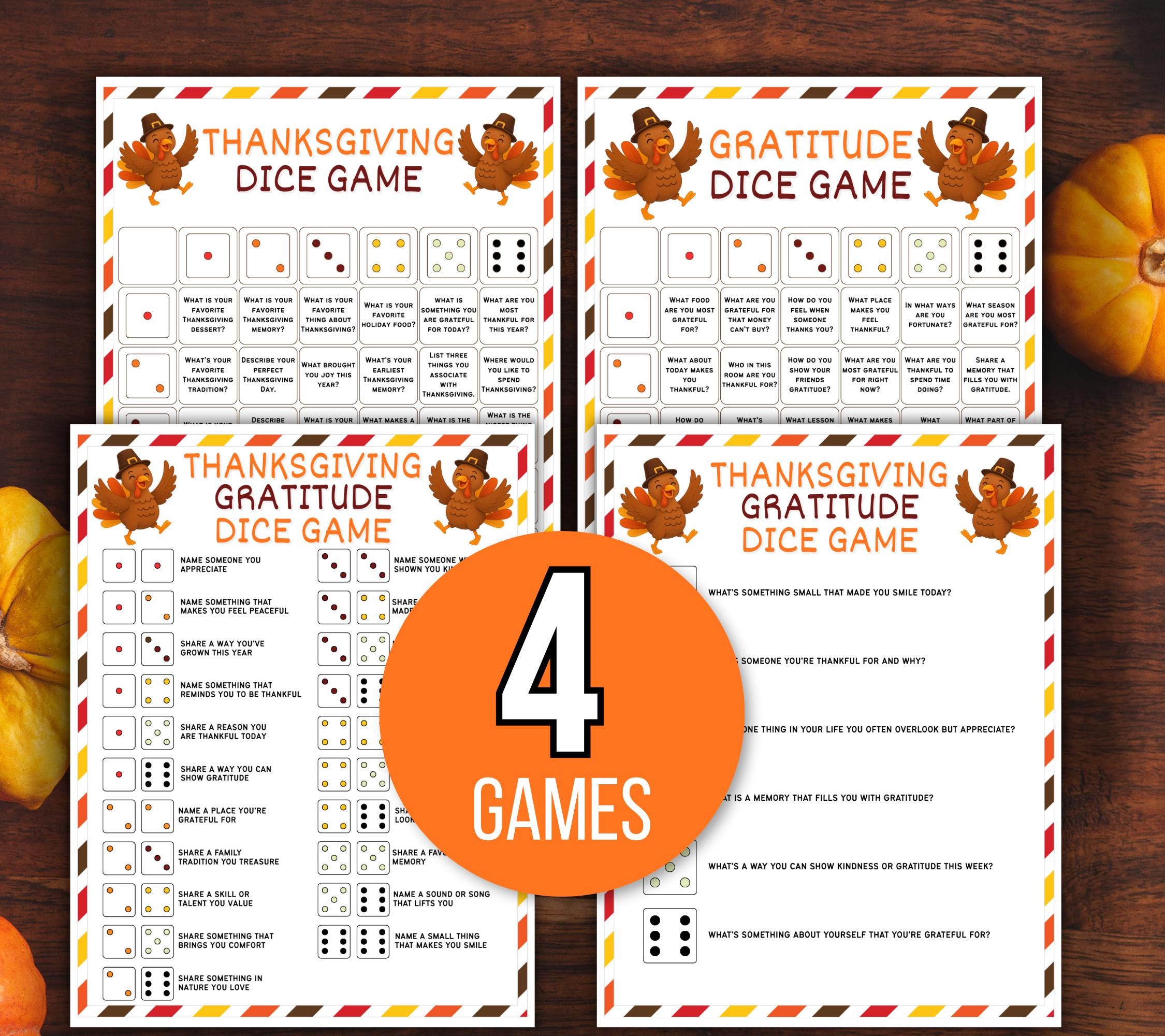 Thanksgiving Dice Game, Thanksgiving Gratitude Dice Games, Thanksgiving ...