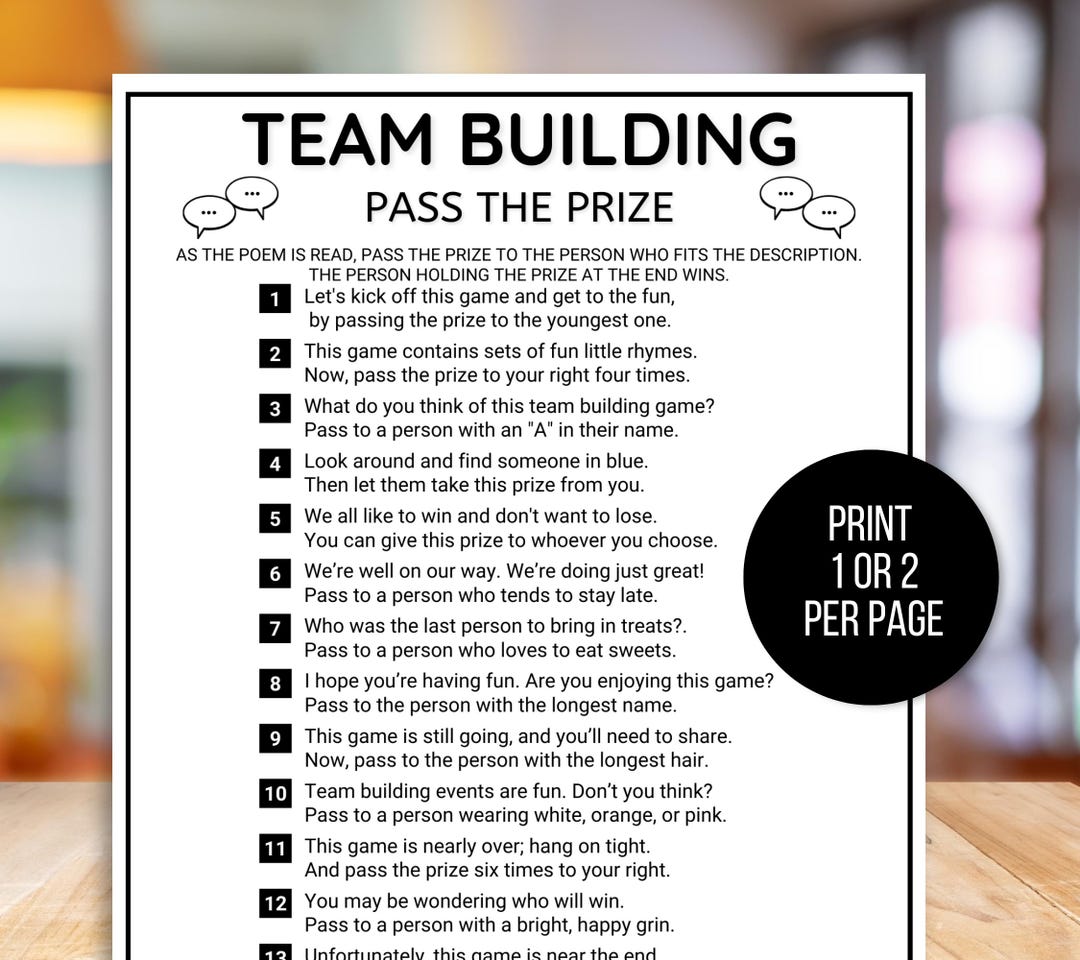 Office Games, Team Building Games, Team Building Pass the Prize Game ...
