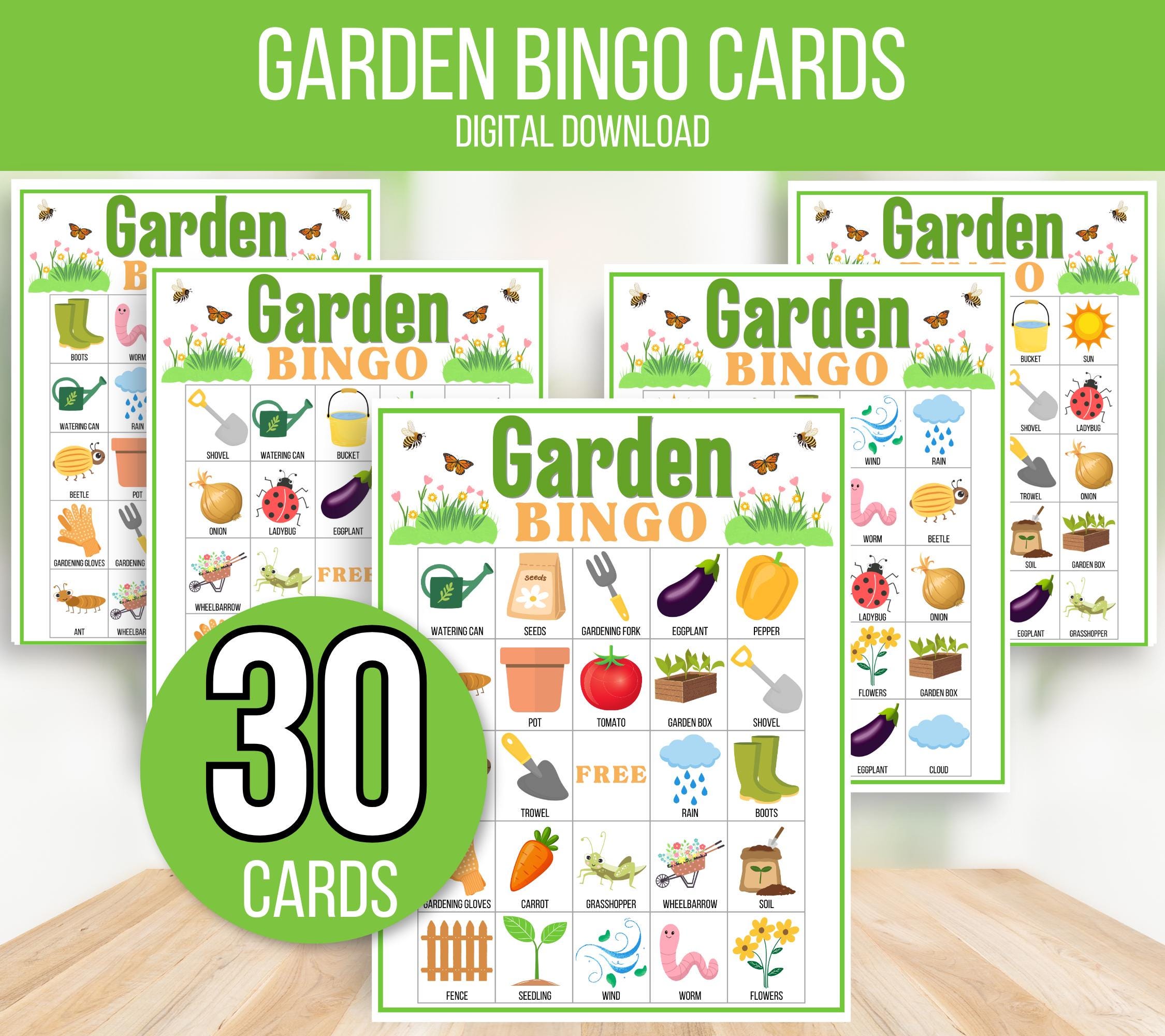 Garden Bingo, Spring Bingo, Garden Game, Garden Activity, Garden ...