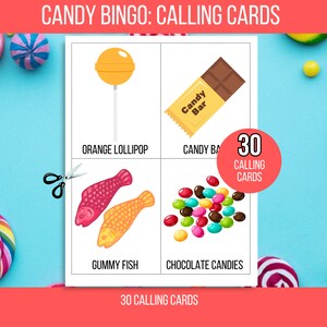 Candy Bingo, 30 Printable Candy Bingo Cards, Sweet Treats Bingo, Candy ...