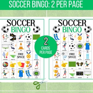 Soccer Bingo, 30 Soccer Bingo Cards, Soccer Game, Soccer Activity, Kid ...
