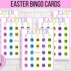 Easter Bingo, 100 Easter Bingo Cards, Easter Activity, Kids Easter ...