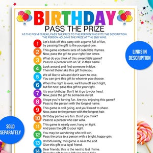 Left Right Birthday Game, Right Left Birthday Game, Kids Birthday Pass ...