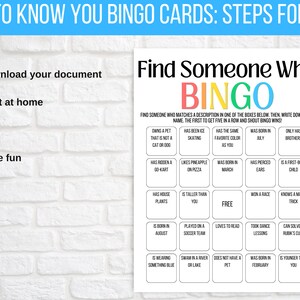 Get to Know You Bingo, Find Someone Who Bingo, Find the Guest Bingo ...