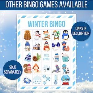 Winter Bingo, 50 Winter Bingo Cards, Winter Games, Winter Activity for ...