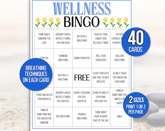 Mindfulness Bingo, 50 Mindfulness Bingo Cards, Wellness Game, Gratitude ...
