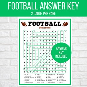 Football Word Search, Printable Football Word Search, Football Activity ...