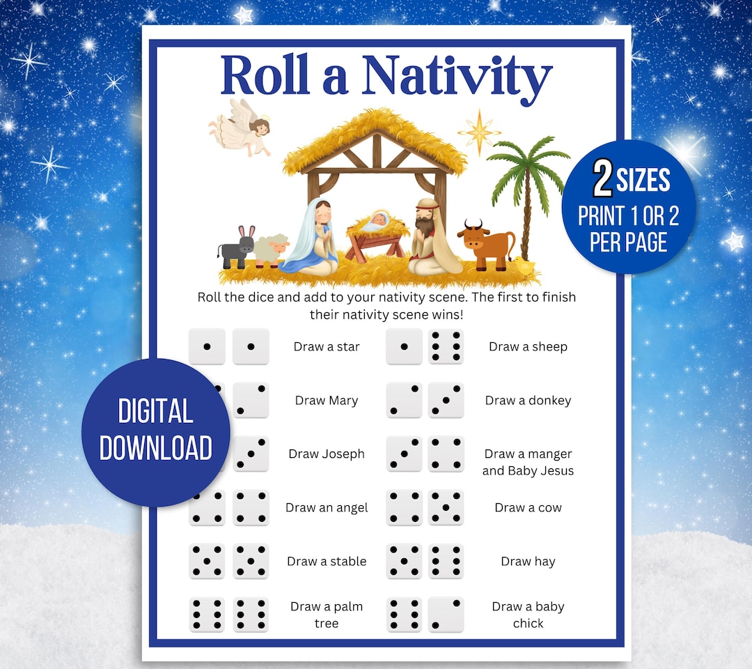 Roll a Nativity, Nativity Game, Birth of Jesus Game, Christmas Bible ...