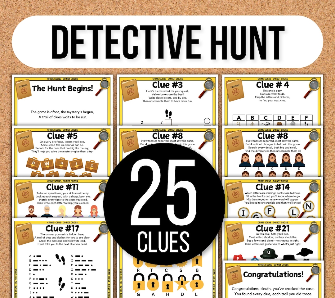 Detective Scavenger Hunt, Spy Treasure Hunt, Top Secret Scavenger Hunt ...