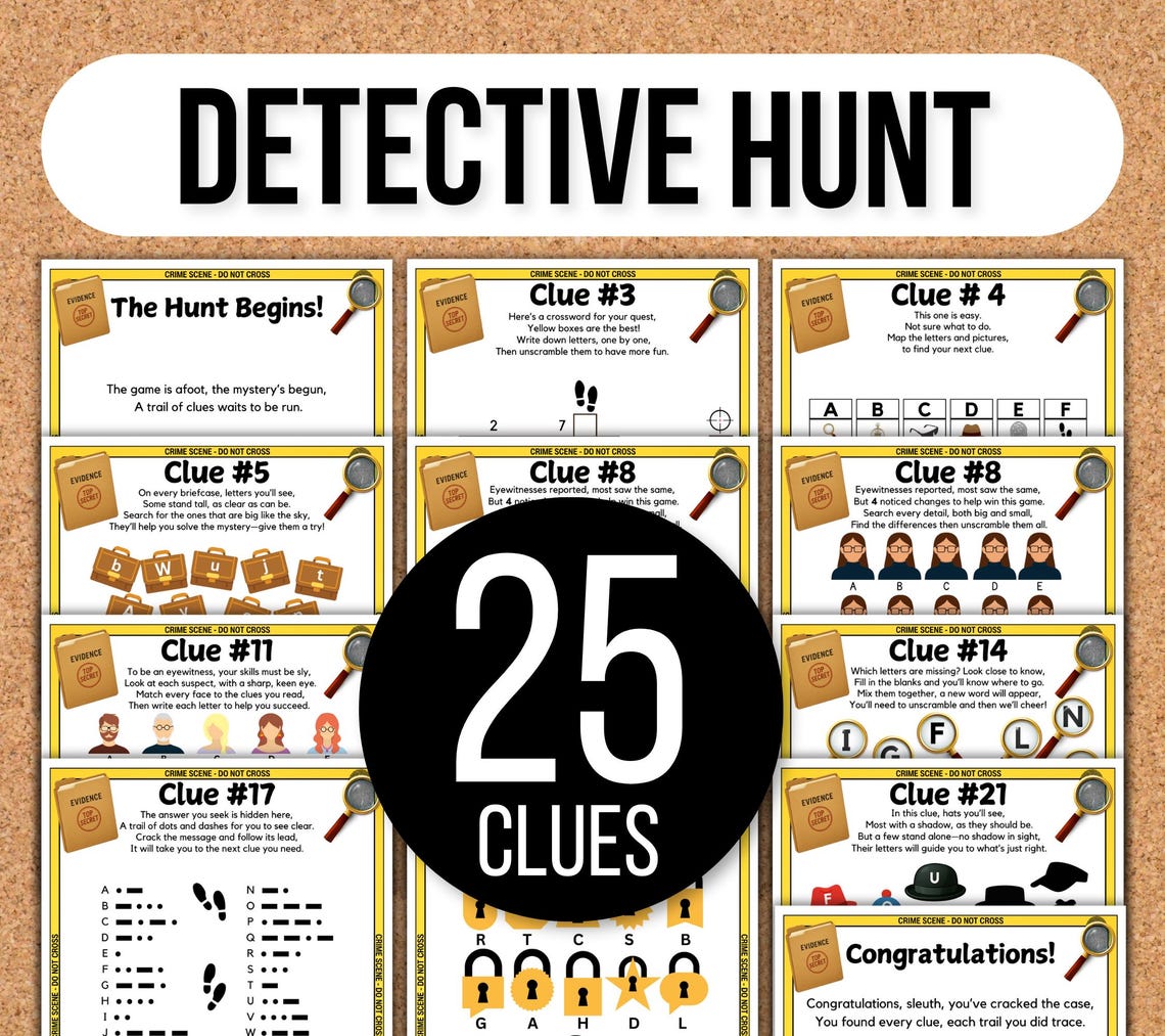 Detective Scavenger Hunt, Spy Treasure Hunt, Top Secret Scavenger Hunt ...