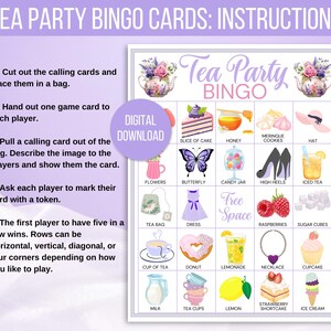 Tea Party Bingo, 40 Printable Tea Party Bingo Cards, Tea Party Game ...