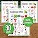 Baseball Bingo, 30 Unique Printable Baseball Bingo Cards, Baseball ...