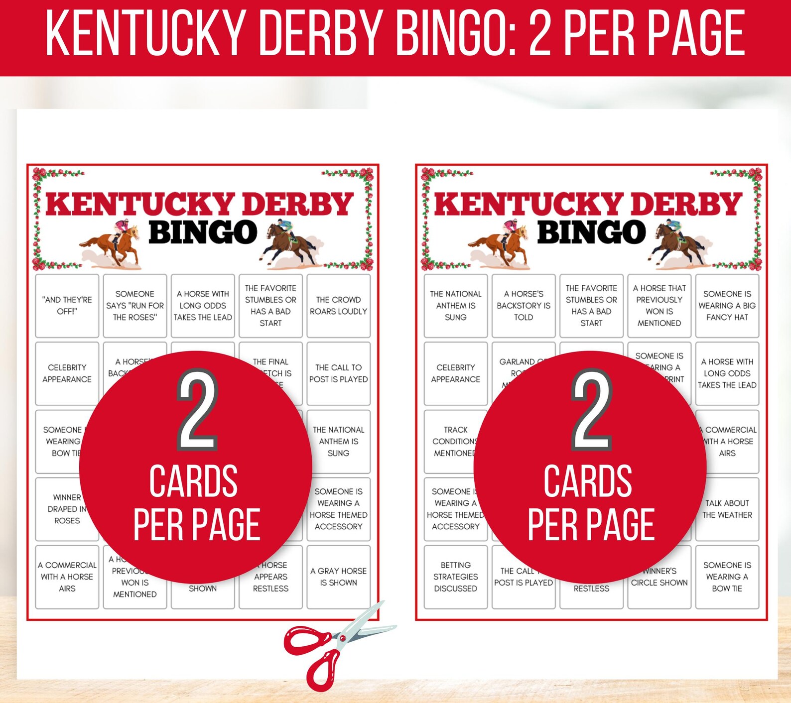 Kentucky Derby Watch Party Bingo, Kentucky Derby Bingo Cards, Kentucky ...