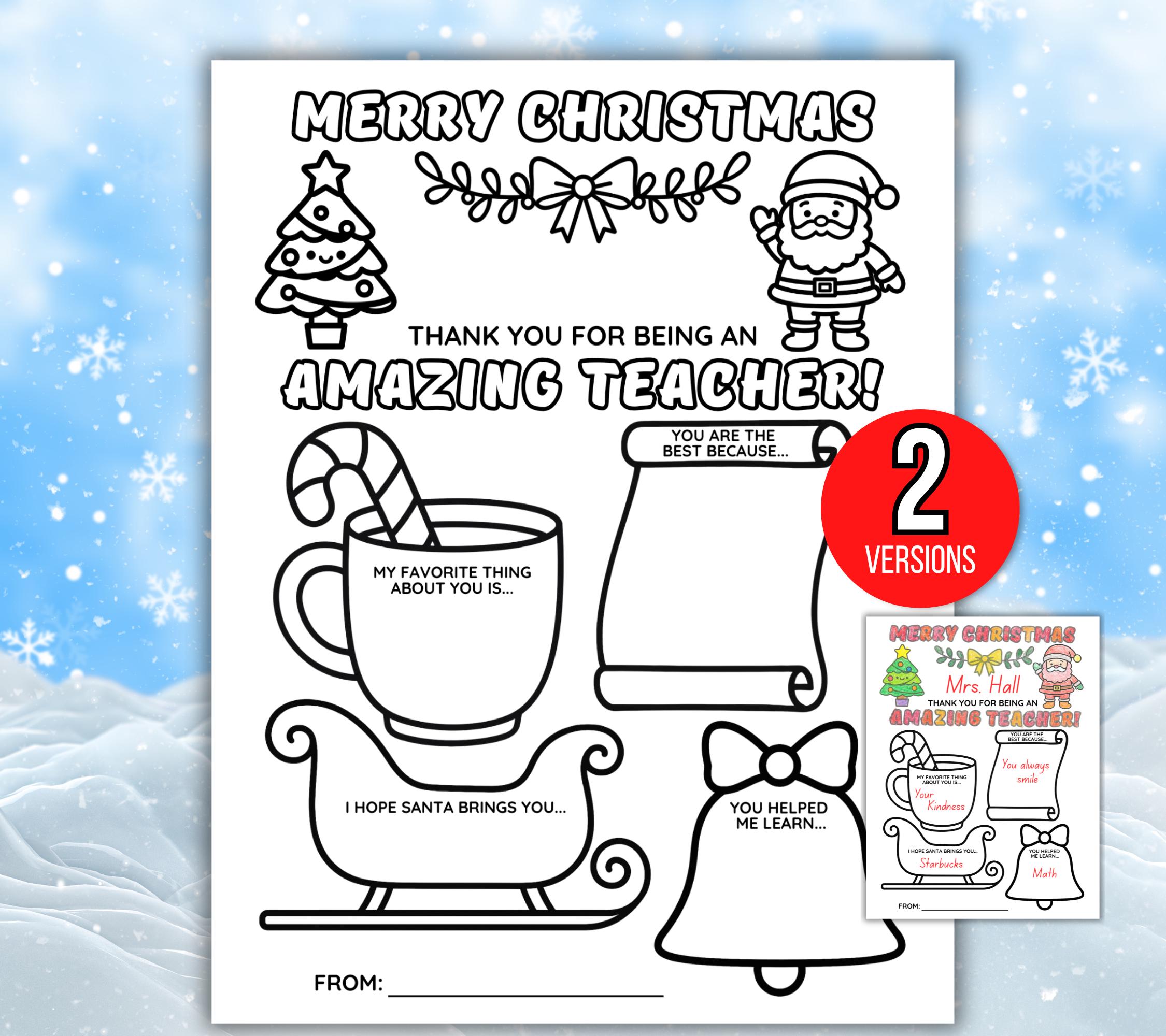 Christmas Teacher Appreciation Gift, Christmas Teacher Thank You Gift ...