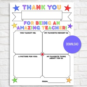 Teacher Appreciation Gift, Teacher Appreciation Week, Teacher Thank You ...