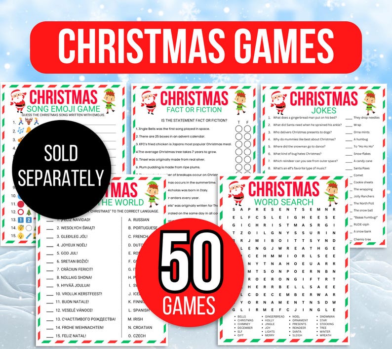 Christmas Finish the Lyrics, Holiday Party Game, Fun Christmas Game ...