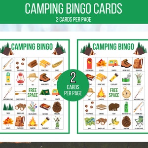 Camping Bingo, 30 Printable Camping Bingo Cards, Camping Game, Camping ...