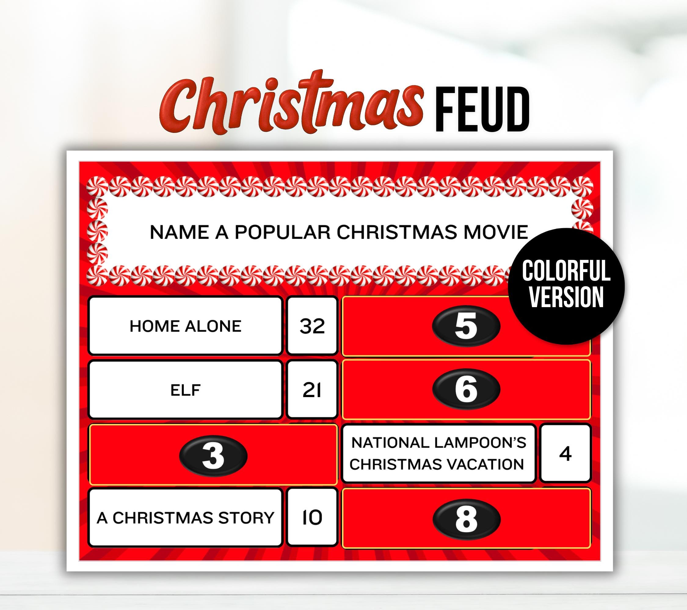 Christmas Feud Game, Christmas Friendly Feud Game, Christmas Activity ...