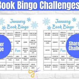 Book Bingo, 12 Monthly Book Bingo Challenges, Book Bingo for Adults ...