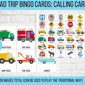 Road Trip Bingo, 10 Printable Road Trip Bingo Cards, Family Road Trip ...